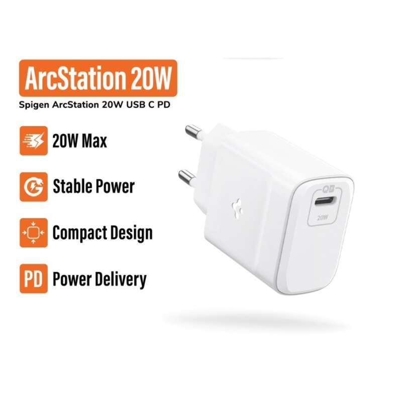 Promo Wall Charger Kepala Adaptor Spigen Powerarc Arcstation 20w Usb C Pd - Black Diskon 14% Di ...
