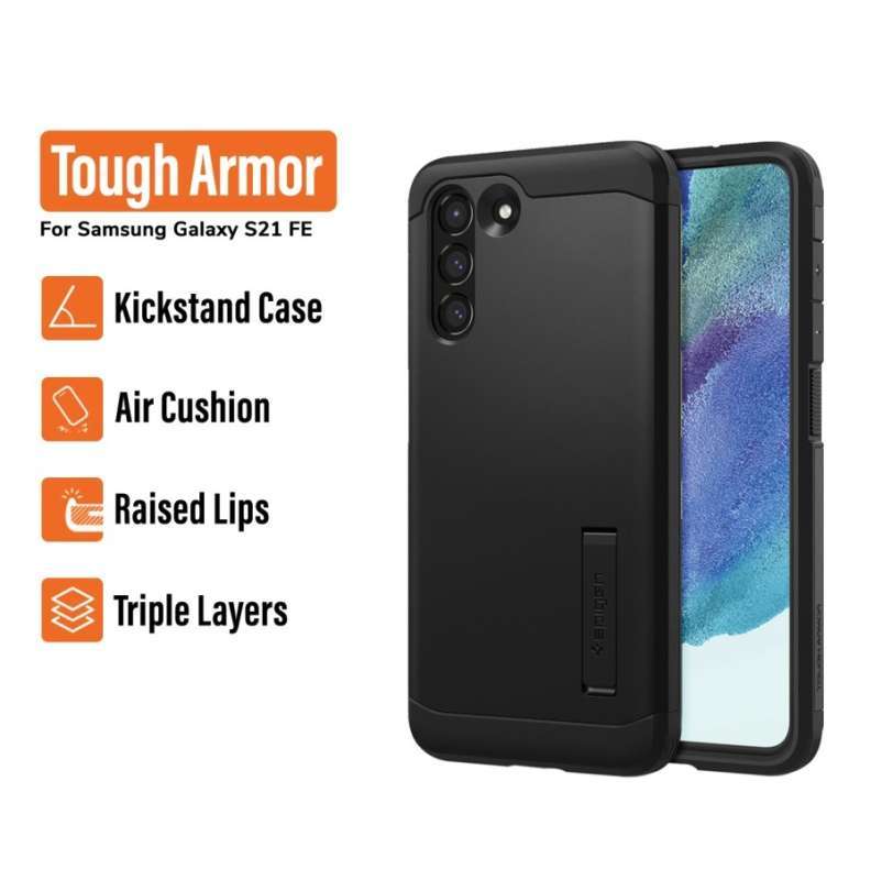 Jual Case Samsung Galaxy S21 Fe Spigen Tough Armor Stand Anti Crack Casing - Gunmetal Di Seller ...