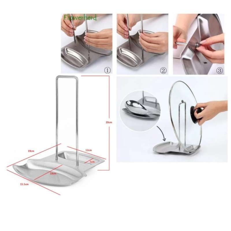 Promo Rak Stand Sandaran Tutup Panci Sutil / Lid Spoon Rack - 304 ...