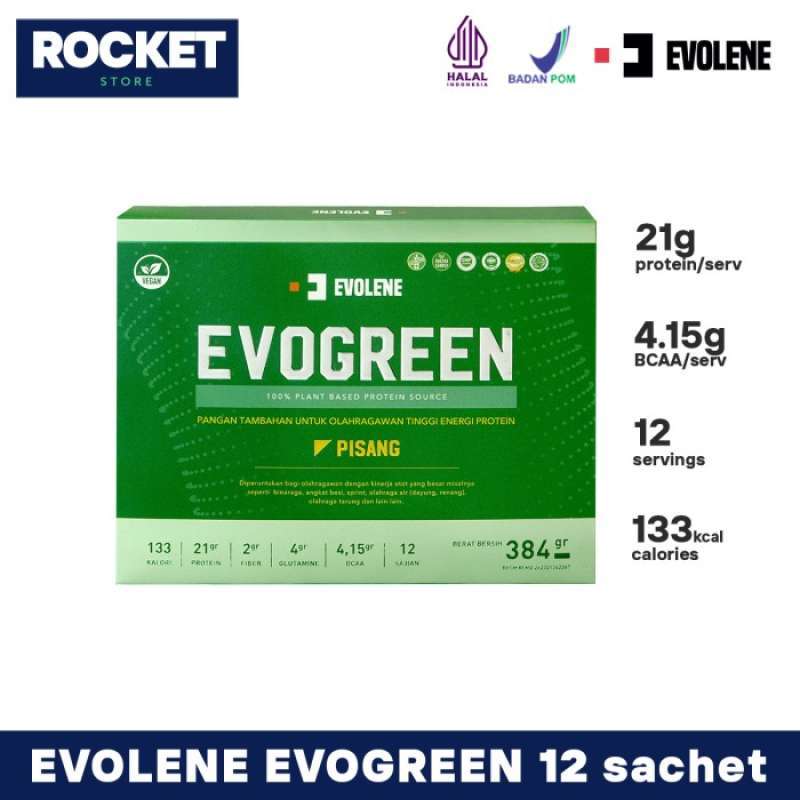 Promo Evolene Evogreen Plant-based Protein Vegan-friendly 12 Sachet 384 ...