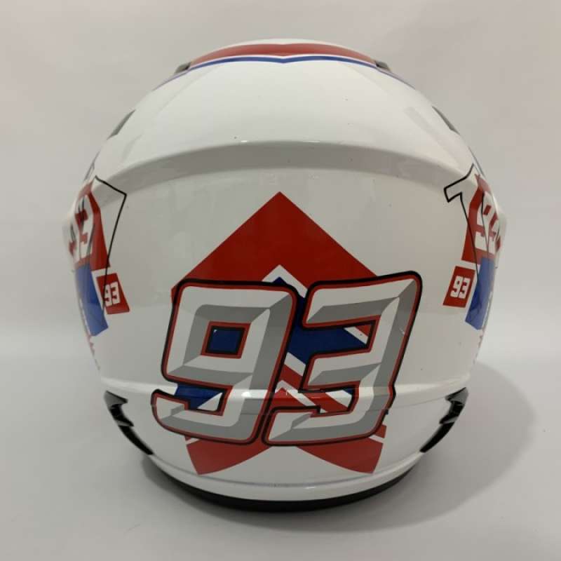 Promo Helm Jp 13 Redbull 93 (biru) Putih Glossy - Kaca Pelangi/iridium ...