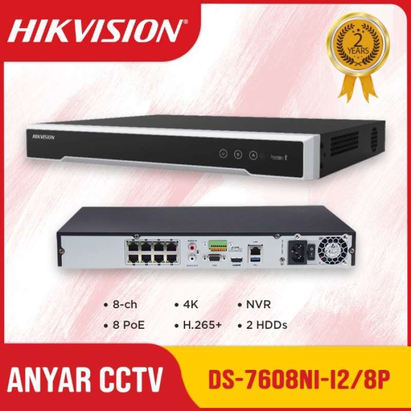 Promo Nvr Hikvision Poe 8ch Ds-7608ni-i2/8p (4k & H265+) 2 Tahun Diskon 23% Di Seller Guinevere ...