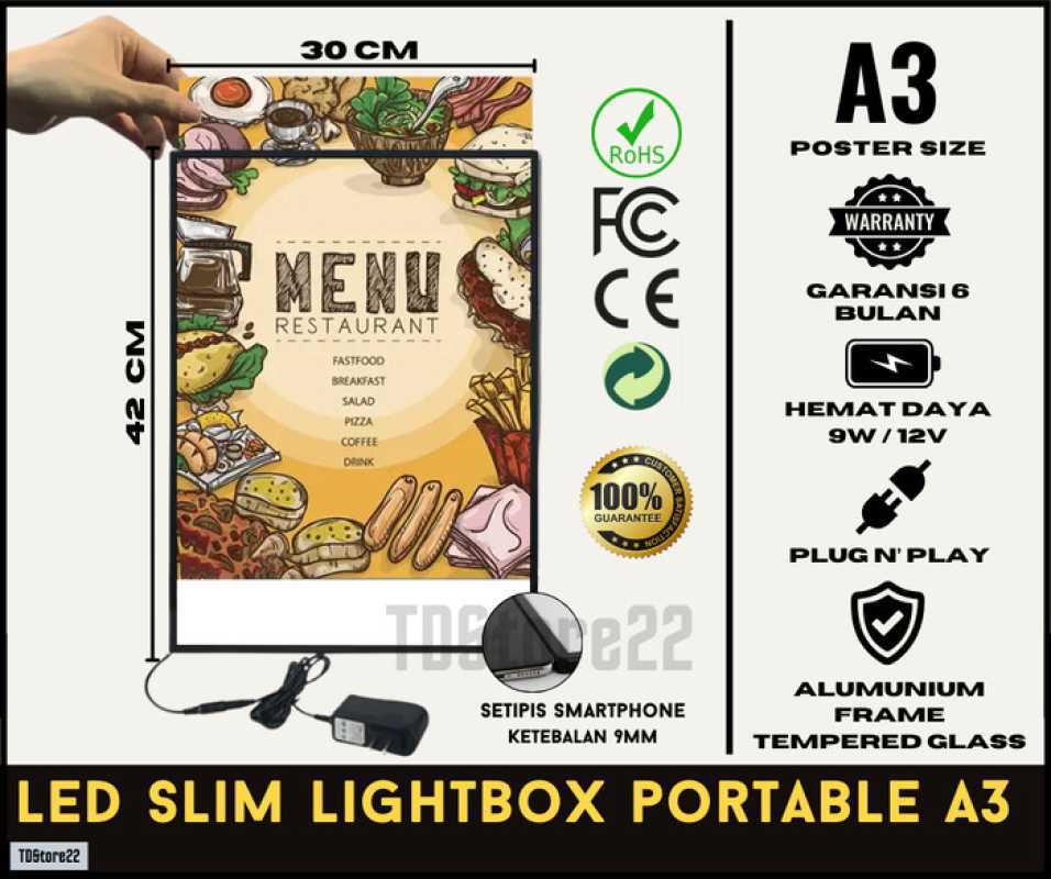 Promo Slim Light Box Led Frame Advertising - Display Poster Led A3 ...