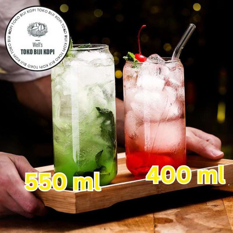 Jual Gelas Kaca Borosilikat Bentuk Kaleng Cxx186 400 Ml / 550 Ml - 400 Ml Di Seller Toko Biji ...