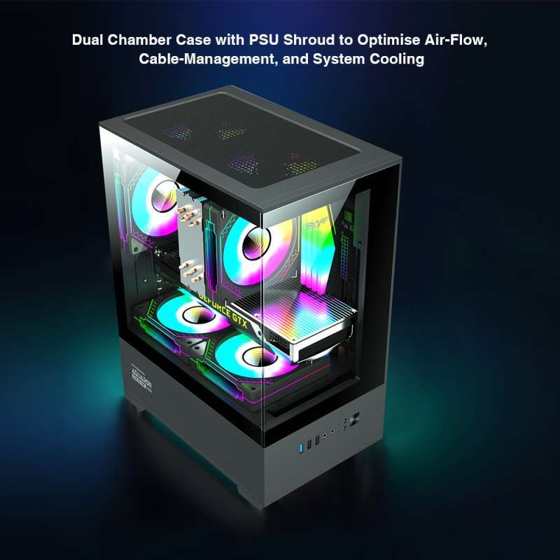 Promo Casing Gaming Armaggeddon Aquaron Duplex One Argb M-atx With ...