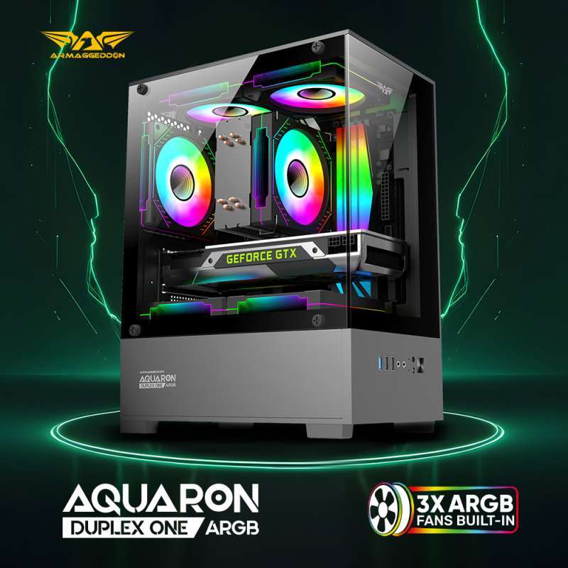 Promo Casing Gaming Armaggeddon Aquaron Duplex One Argb M-atx With ...