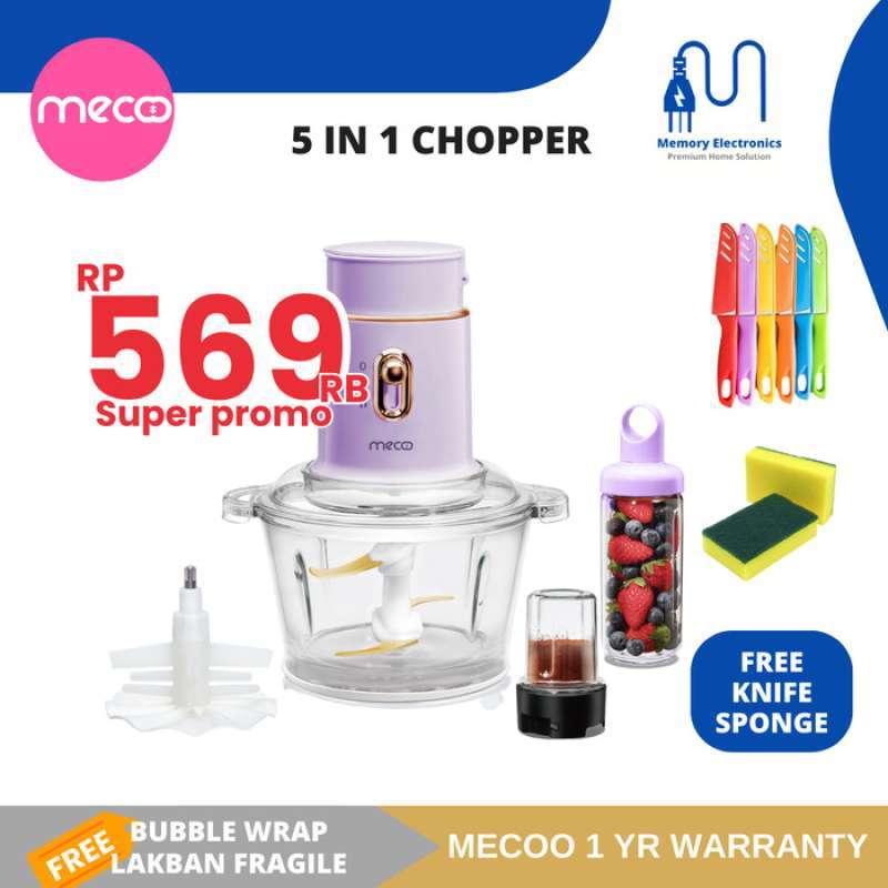 Promo Mecoo Aesthetic 5 In 1 Antibacterial Odorless Chopper Blender ...