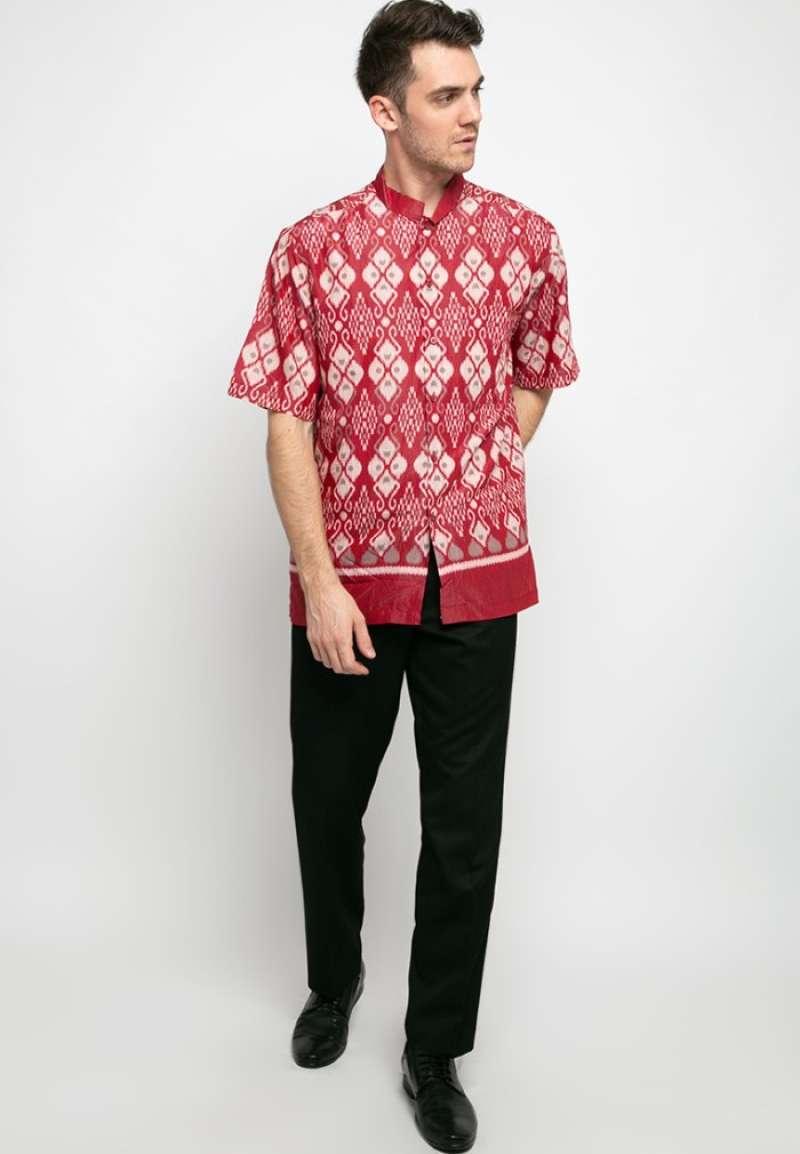 Jual Adikusuma By Arjuna Weda Hem Batik Koko Pria - Merah - S Merah Di ...