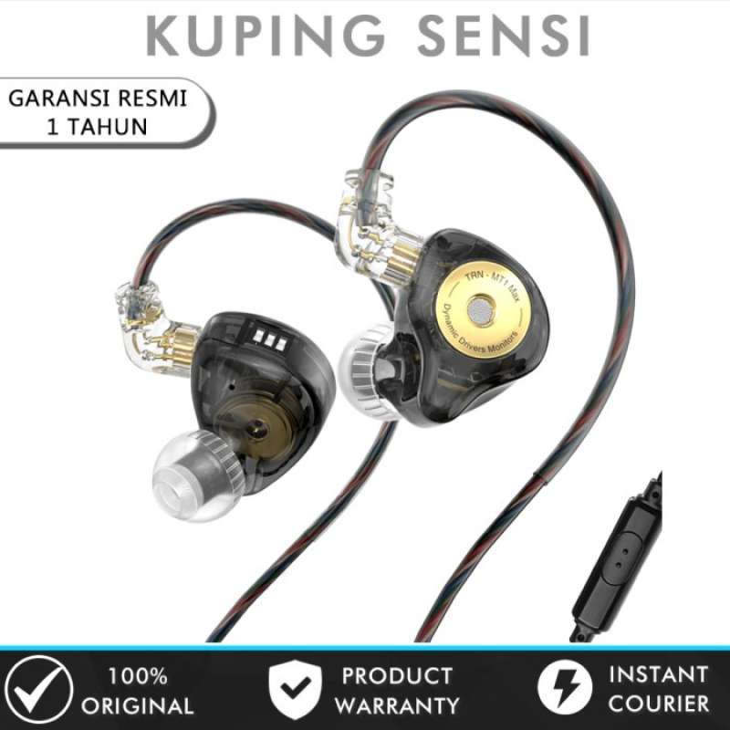 Jual Trn Mt1 Max Tuning Hifi Earphone Dual Magnet Driver Headset Iem Mic - Black Mic Di Seller ...