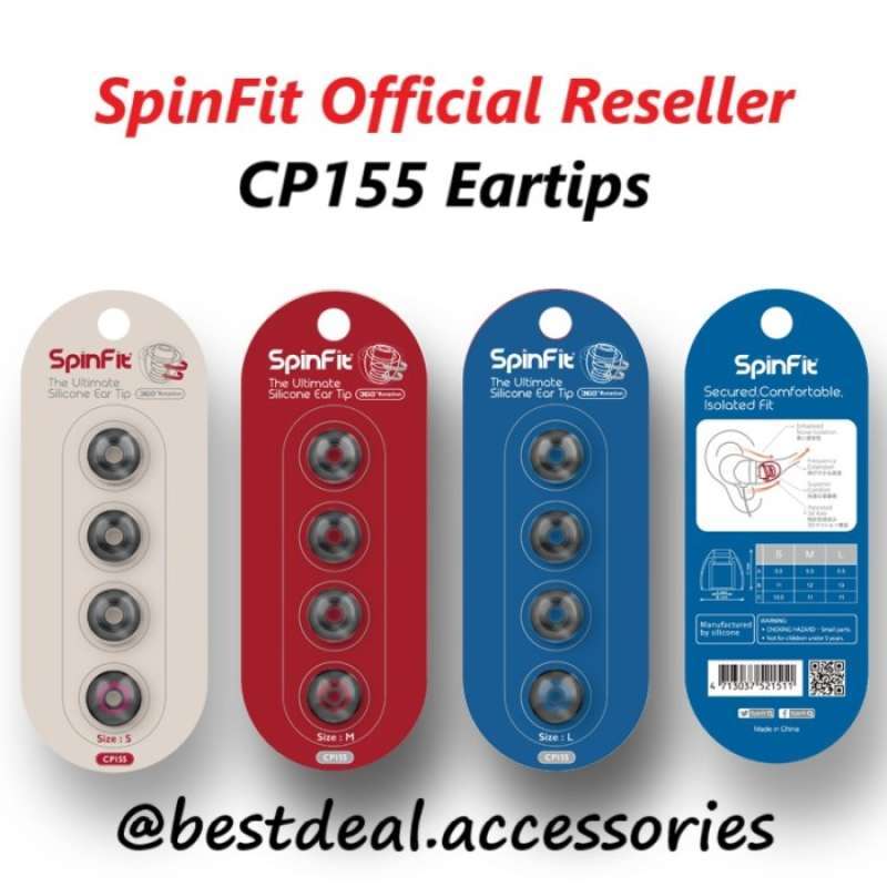 Jual Spinfit Cp155 Ultimate Earphone Eartips Ukuran Nozzle 5.5mm S M L ...