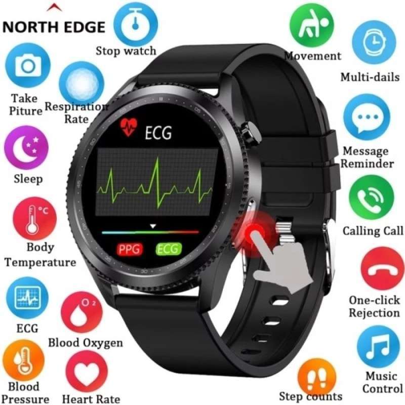 Jual North Edge E102 Jam Tangan Pria Ukur Ecg Ekg Dan Ppg Tekanan Darah Di Seller Wd_store ...