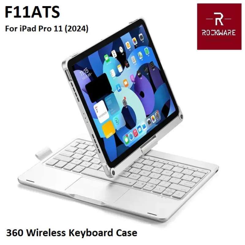 Jual Rockware F11ats - 360 Rotate Wireless Keyboard Case For iPad Pro ...