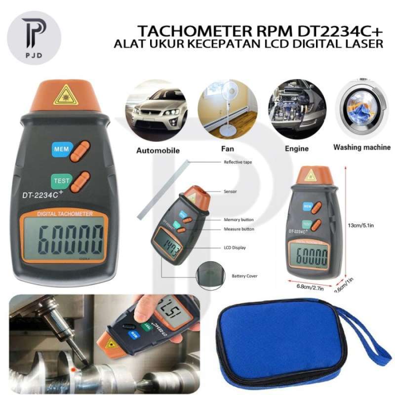 Promo Lcd Digital Laser Infrared Tachometer Rpm Alat Ukur Kecepatan ...