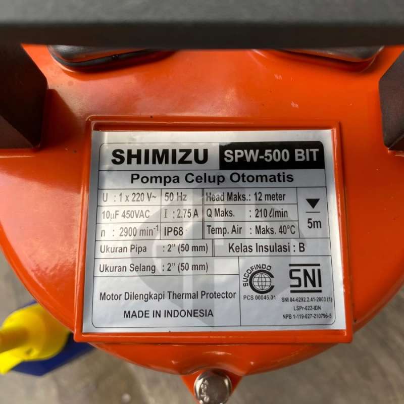 Promo Pompa Celup Air Kotor Otomatis Shimizu Spw 500 Bit 2inch 500watt ...