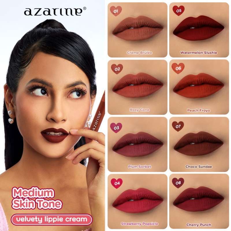 Jual Azarine Velvety Lippie Cream Lightweight Lip Velvet - 06. Peach ...