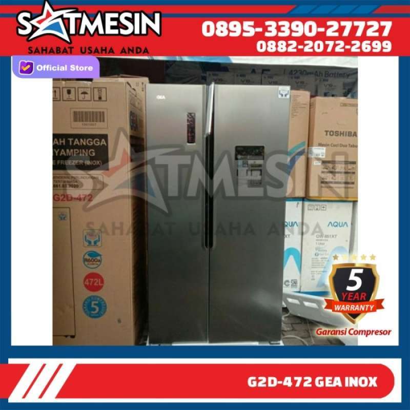 Promo Gea G2d-472 Kulkas Gea 2 Pintu Inverter New - Inox Diskon 23% Di ...
