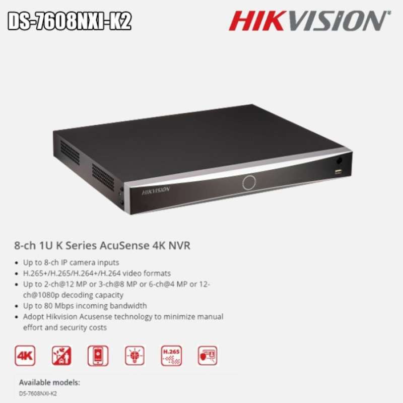 Promo Series Acusense 4k 1u K (8ch) Ds-7608nxi-k2 Diskon 23% Di Seller Tuplens Store ...