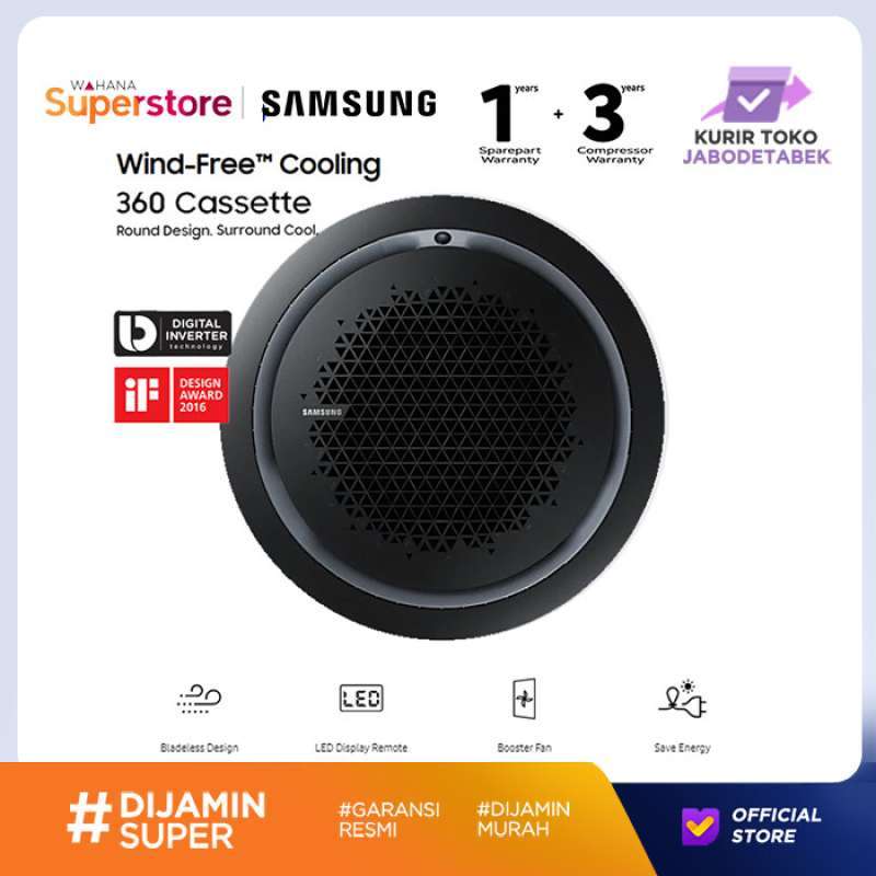Promo Samsung Ac 360 Cassette Inverter Wind-free Hitam 5 Pk ...
