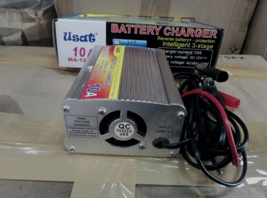 Promo Charger Aki/accu 12v 10a Otomatis Usat Intellegent Battery ...
