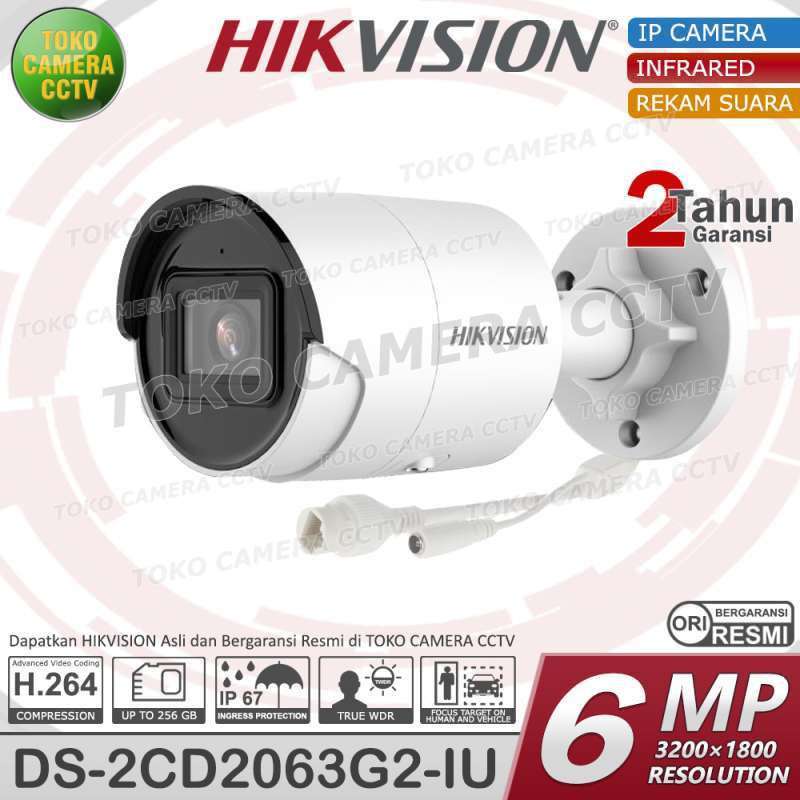 Jual Ip Camera 6mp Hikvision Ds-2cd2063g2-iu Kamera Acusense Bullet 6mp Audio Exir Di Seller ...