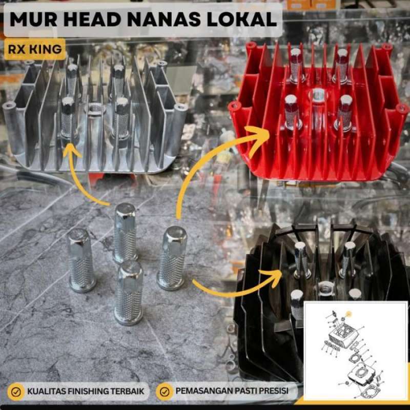 Jual Mur Head Nanas Murblok Cylinder Head Rx King Rxz Rxs Satria 2 Tak ...
