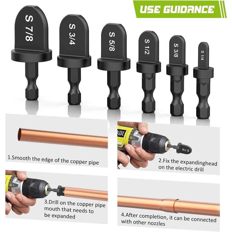 Jual Milkiwa Pembesar Lubang Pipa Tube Pipe Expander Reamer Head 6pcs ...