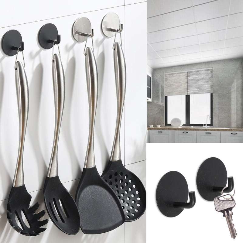 Jual Gantungan Dinding Adhesive Hook Hanger Stainless Steel 1pcs V897 ...