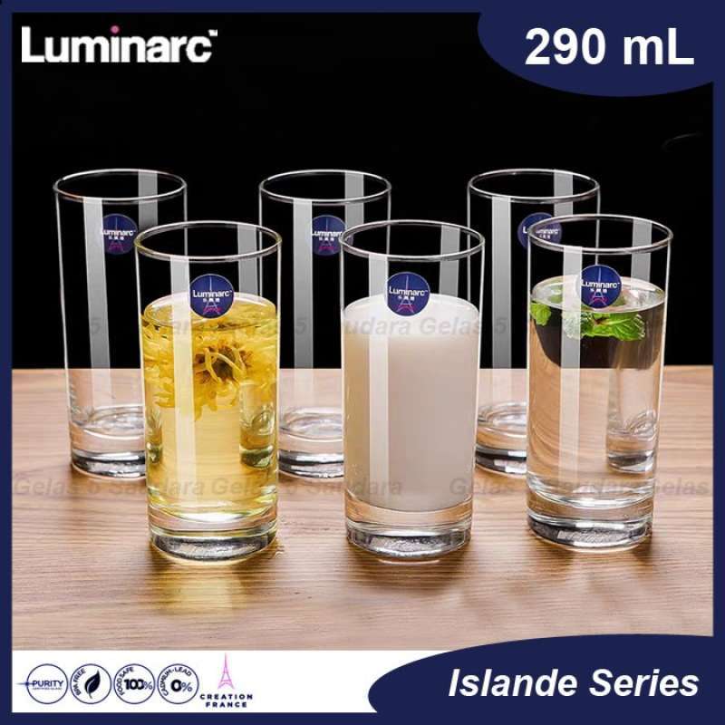 Promo 1 Set 6 Pcs Luminarc Islande 29cl/jus Glass/highball Glass ...