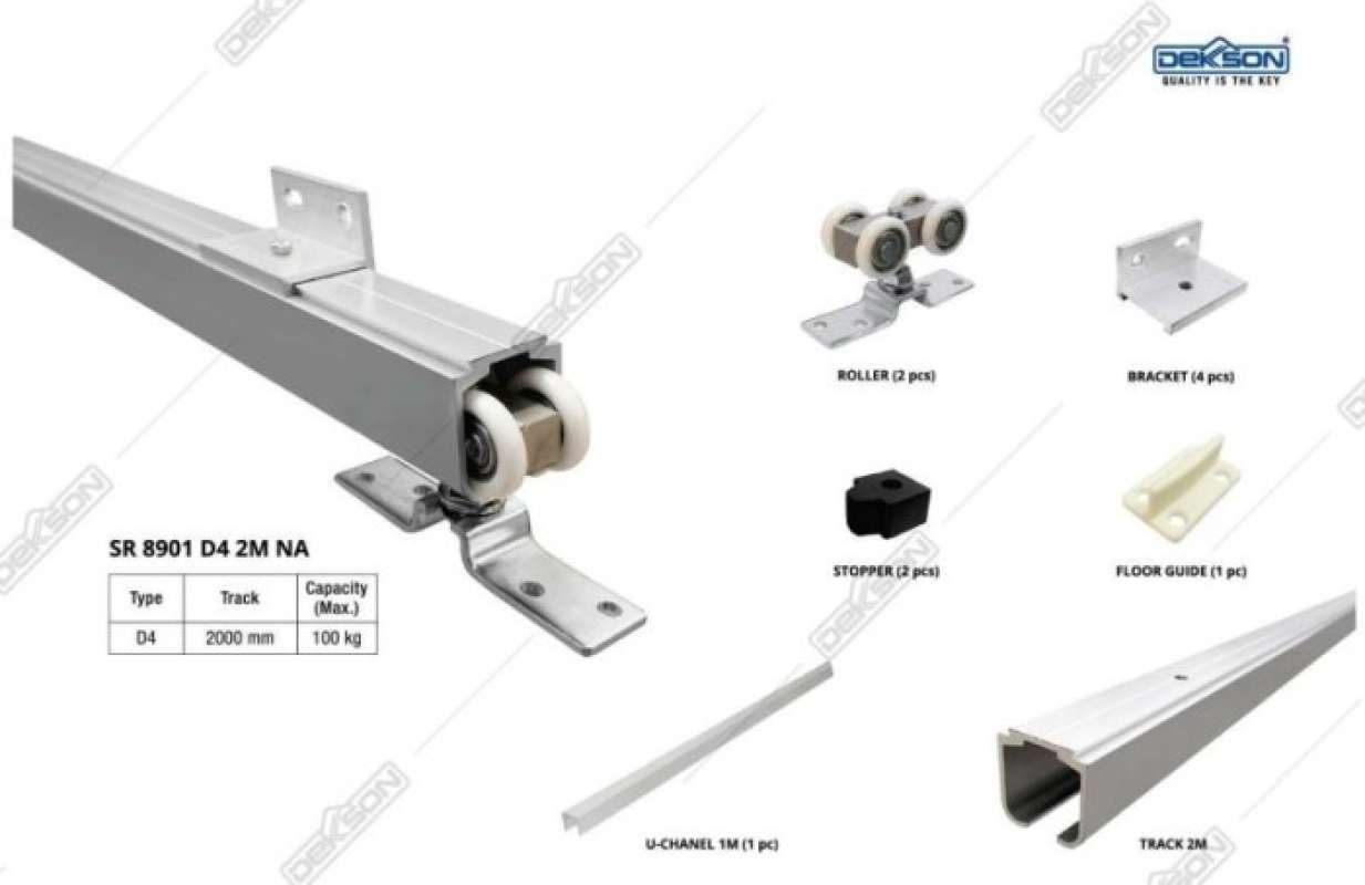 Promo Rel Sliding Untuk Pintu Max.100cm Aluminium Kayu Baja Type D4 ...