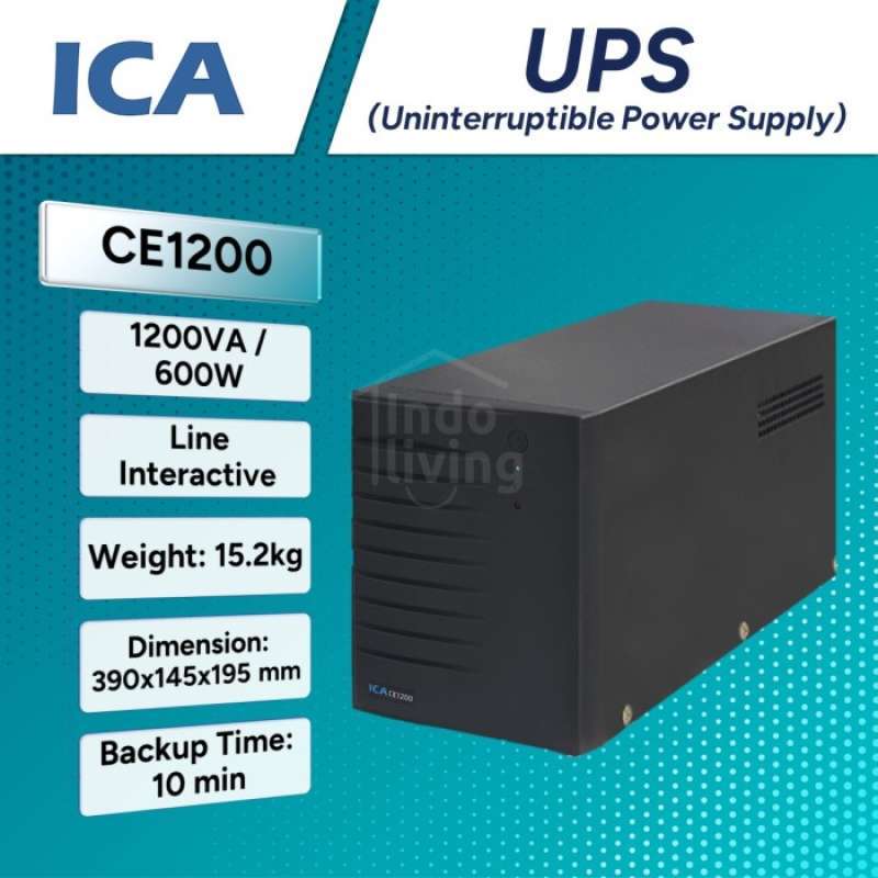 Promo Ica Ce1200 Ups 1200va 600w Backup Listrik Komputer Pc 1200 Va 600 ...