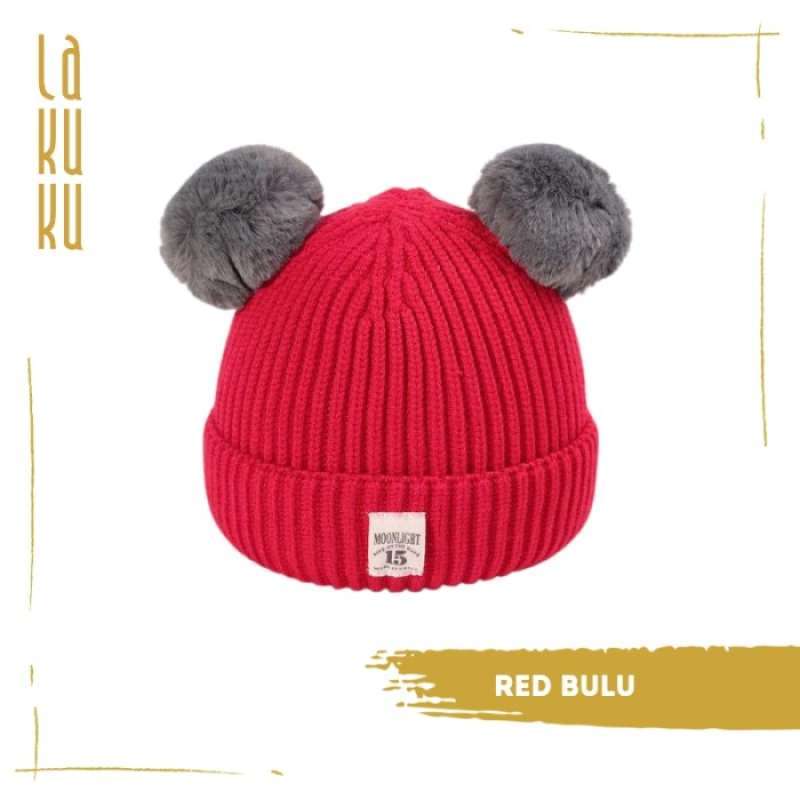 Jual Lakuku - Topi Kupluk Rajut Import Anak Baby Toodler 0-2 Tahun Bulu ...