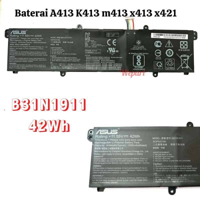 Promo Baterai K413 K413fa F413 R428ff B31n1911 Diskon 23% Di Seller Scrollbox Store - Cengkareng ...