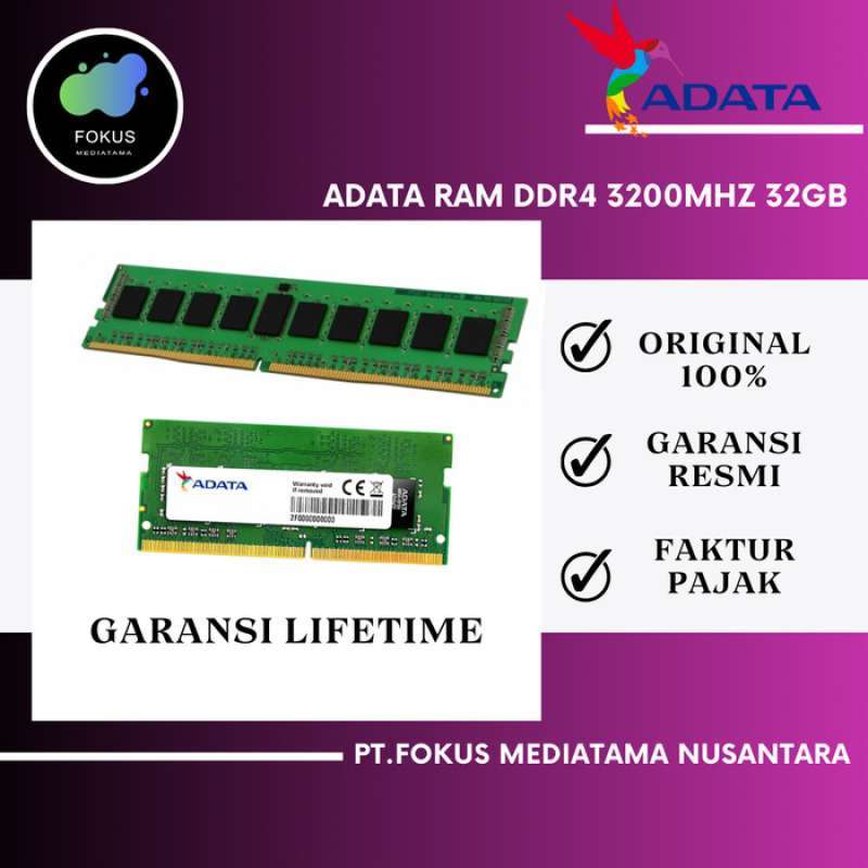 Promo Adata Premier Ddr4 3200mhz 32gb U-dimm / Sodimm Ram Pc / Laptop ...
