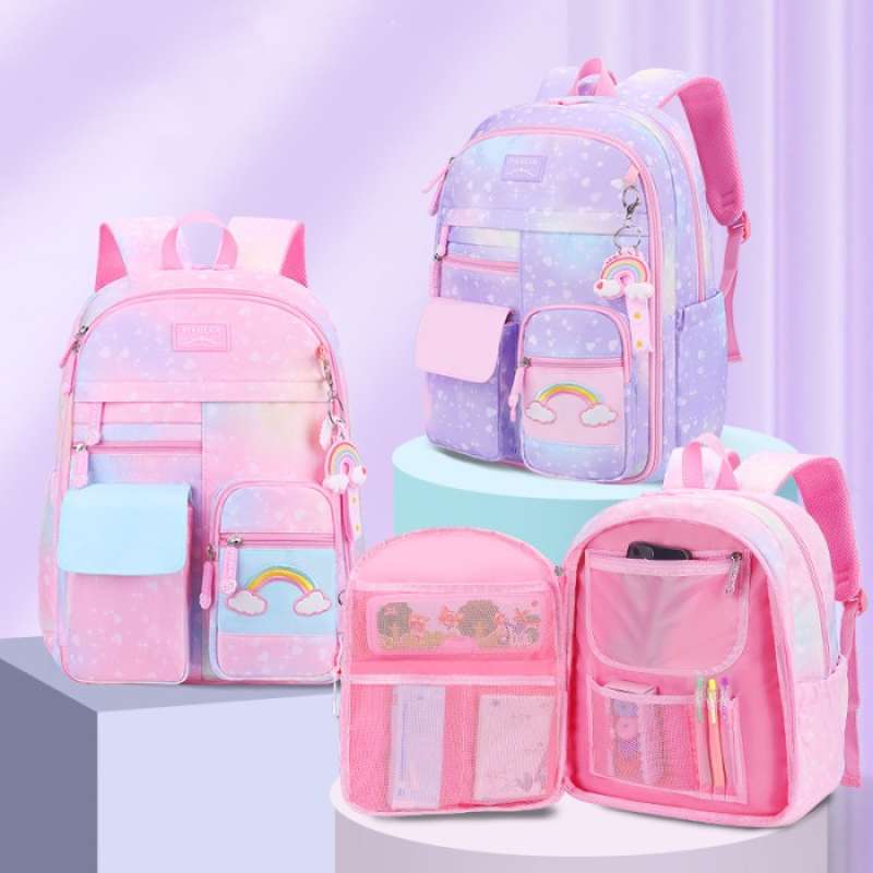 Promo Tas Sekolah Anak Perempuan Sd Smp Sma Tas Ransel Imrt Motif Gradasi - Gradasi Ungu, Kecil ...