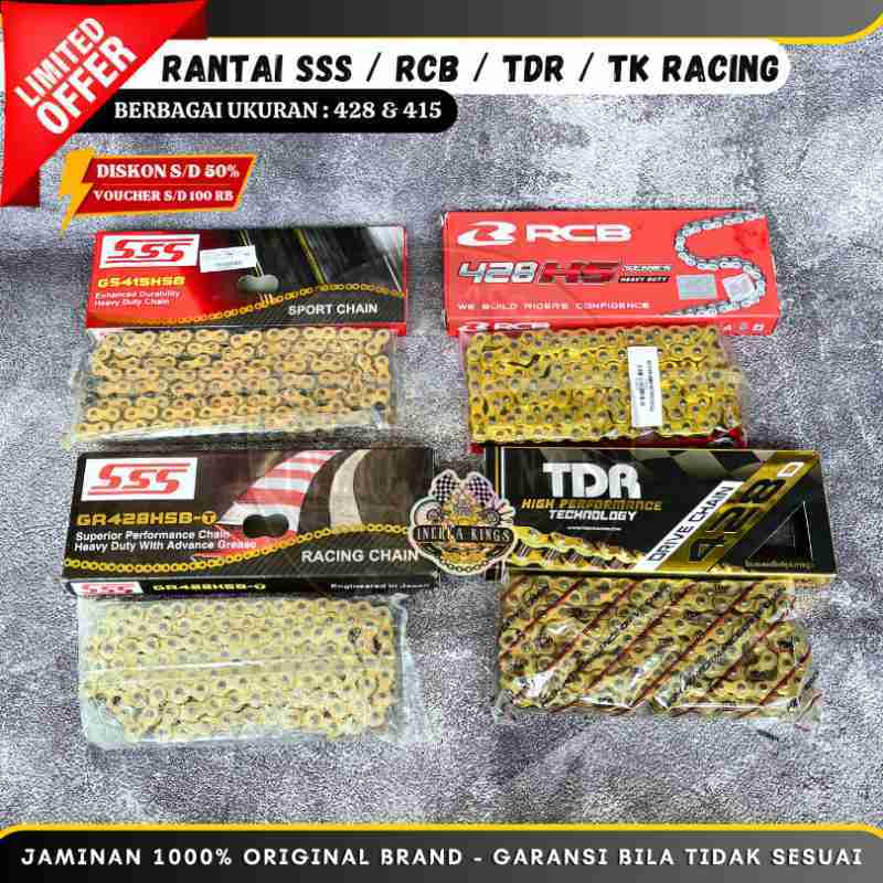 Jual Chain Rantai Motor Ukuran 428 415 Rx King Ninja Rxs Jupiter ...