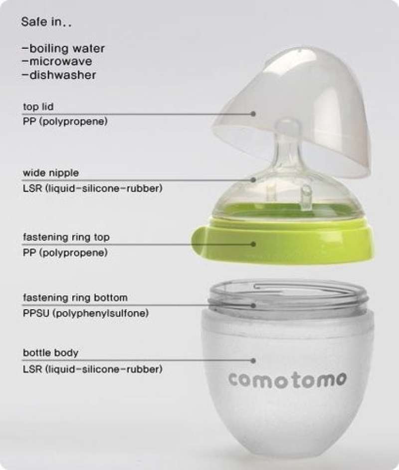 Promo Comotomo Silicone Baby Bottle 250 Ml Twin Pack - Green Apple ...