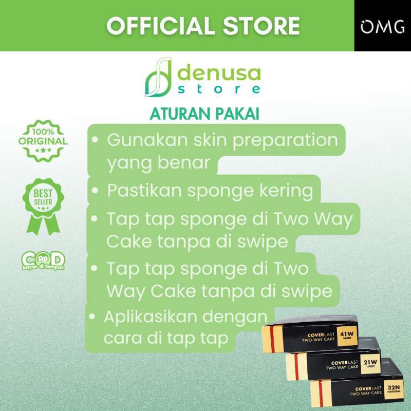 Jual Omg Oh My Glam Coverlast Two Way Cake Spf 20 Pa+++ 12 G Bedak ...