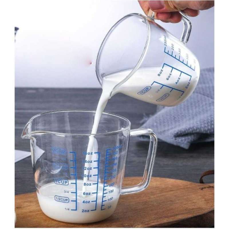 Promo Gelas Teko Susu Kopi Milk Jug Borosilicate Glass Pitcher Flat Lid ...