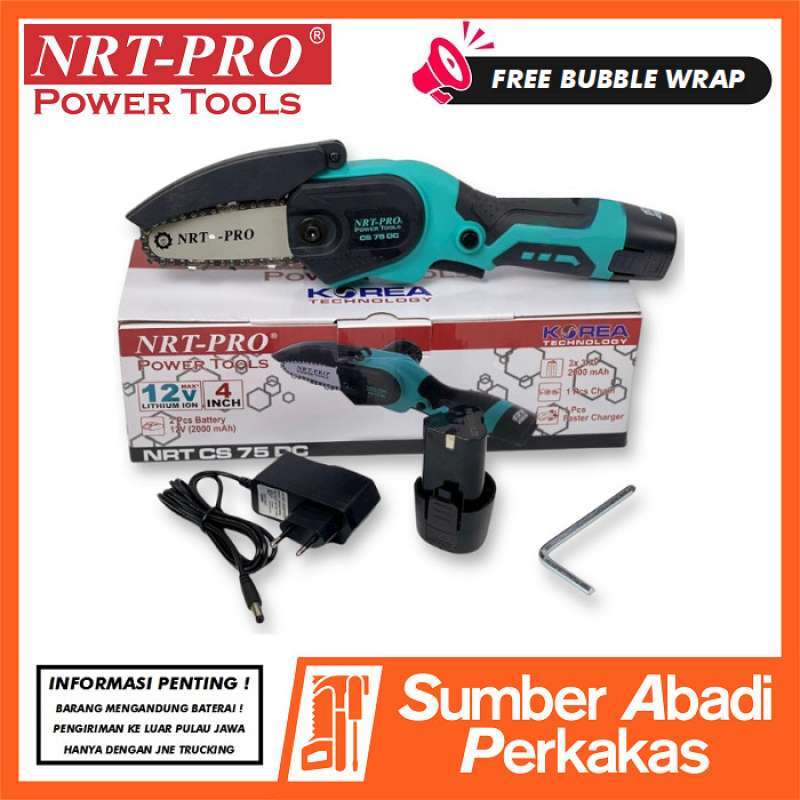 Promo Nrt- Cs 75 Dc Mesin Cordless Chainsaw Mini 4 Gergaji Rantai ...