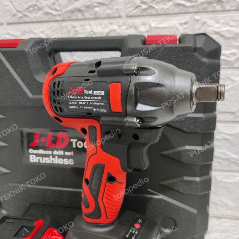 Promo Jld Jv-88 Hitam Mesin Impact Wrench Set 2 Baterai Plus Aksess ...