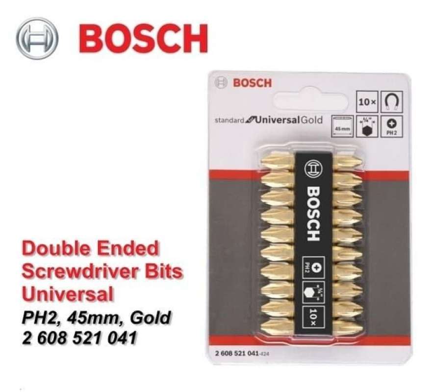 Promo Mata Obeng Bosch Srewdriver Bits Double Ended Ph2 X 45mm Gold ...