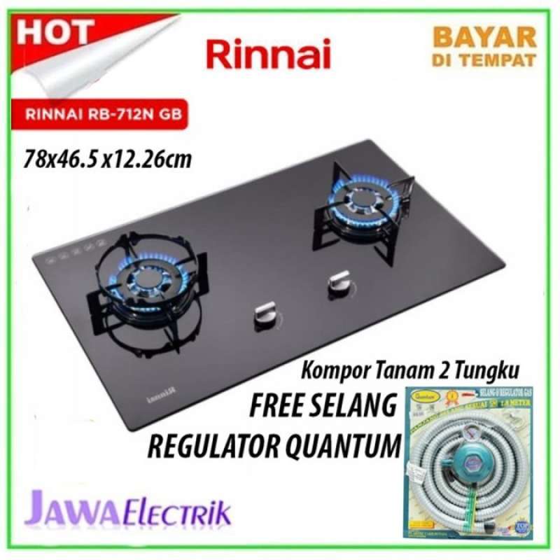 Promo Rinnai Rb 712ngb/rinnai Kompor Gas Tanam 2 Tungku + Quantum Selang Gas Diskon 23% Di ...