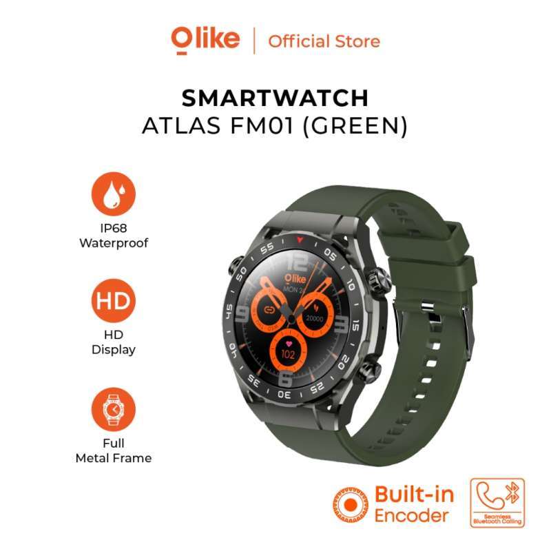 Jual Olike Smartwatch Atlas Fm01 Hd Display 1.39 Ip68 Metal Frame Bt Call - Army Di Seller ...