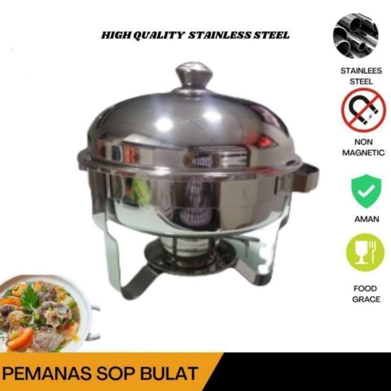 Promo Pemanas Bulat Sop / Round Chafing Dish 3lt Golden Horse Diskon 23 ...