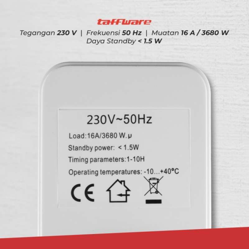 Jual Taffware Stop Kontak Programmable Timer Switch 6 Program 230v 16a
