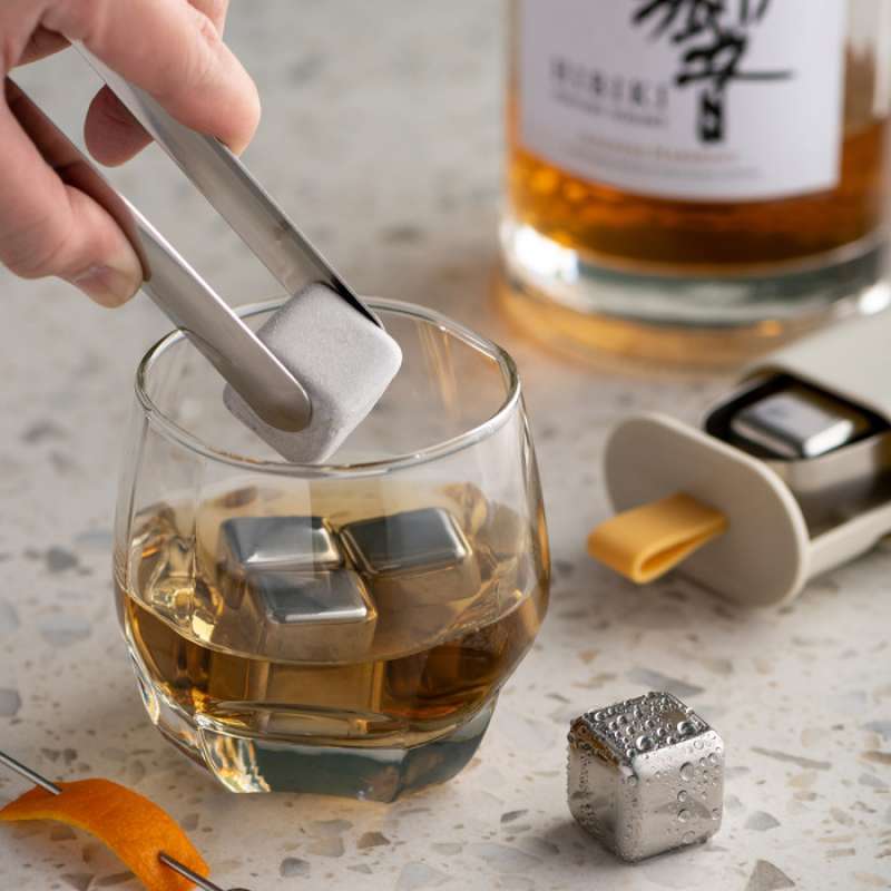 Jual Es Batu / Stainless Steel Reusable Ice Cube Isi 4 Nordic Anti ...