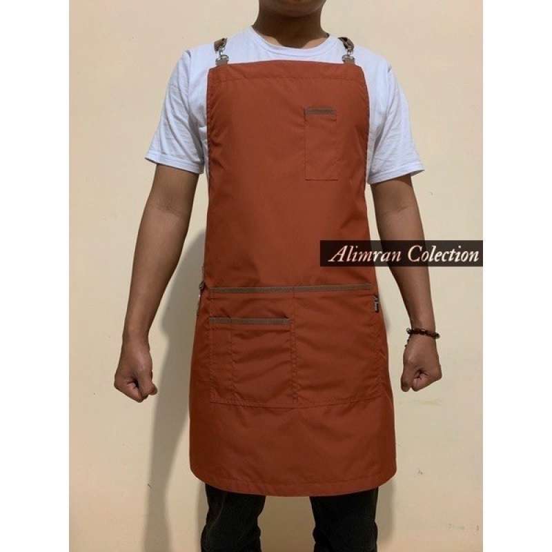 Jual Apron Masak Celemek Masak Waterproof Apron Barista Chef Koki ...