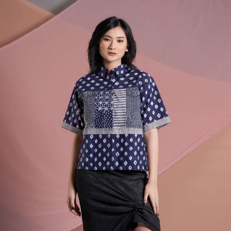 Jual Nona Rara - Misty Blue Part0035 - Baju Batik Kasual Modern Di ...