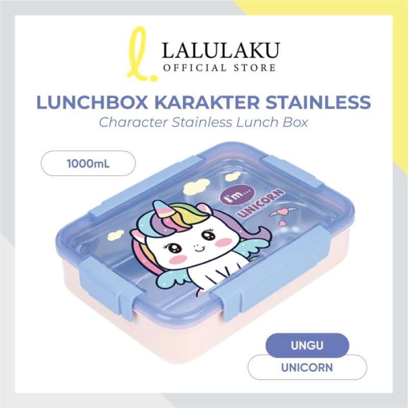 Jual Lunch Box Stainless Tempat Makan Kotak Bekal Bento Anak Tk Sd Bpa Free - Duck/kuning Di ...