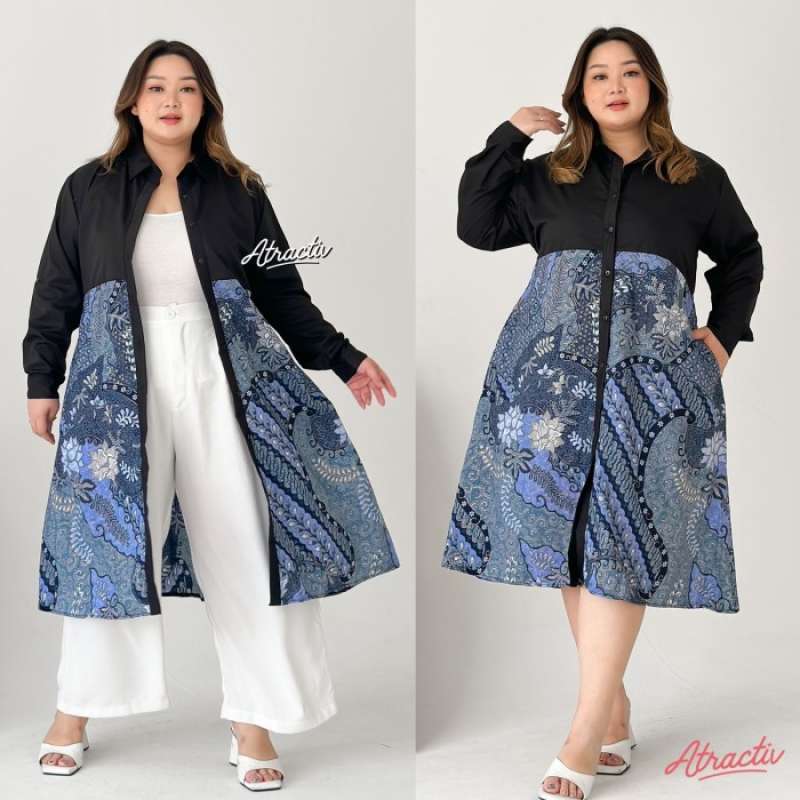 Jual Atractiv Dress Batik Jumbo Big Size Dress Kondangan - 7l Batari Di ...